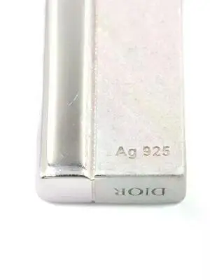 Dior Sterling Logo Engraved Bar Necklace