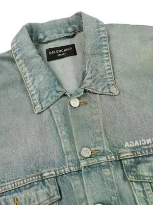 Balenciaga Mirror Logo Denim Jacket
