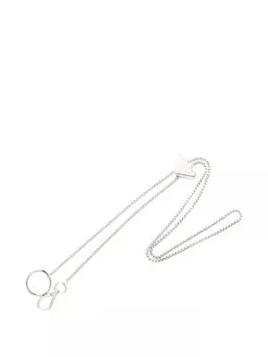 Prada 2010s Logo-engraved Necklace - Silver