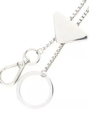 Prada Tone Metal Logo Engraved Necklace