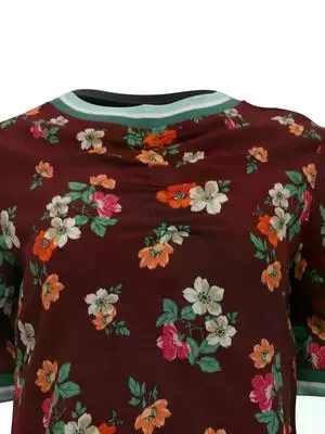 Maje Floral Print Ruched Top