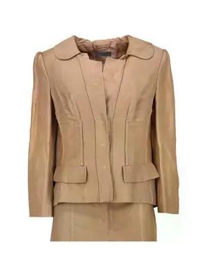 Alberta Ferretti Beige Contrast Stitch Suit