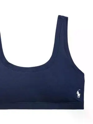 Polo Ralph Lauren Logo-embroidered Scoop-neck Bra - Blue