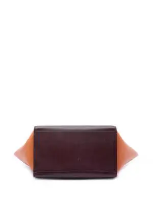 Celine Medium Tricolor Leather Trapeze Satchel - Red