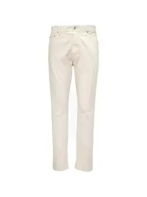 Ag Off-white Cotton Twill Trousers