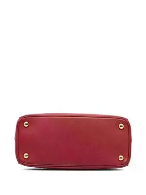 Prada Saffiano Lux Galleria Double Zip Satchel - Red