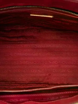 Prada Saffiano Lux Galleria Double Zip Satchel - Red