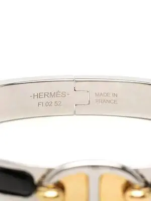 Hermès Clic Clac Chain D'ancre Enamel Bracelet Pm - Black