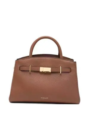 DEMELLIER Small Hudson Grained-leather Tote Bag - Brown