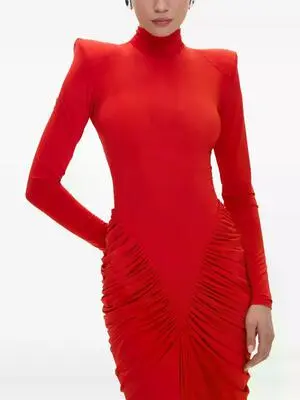 V:PM ATELIER Adwa Padded-shoulder Ruched Maxi Dress