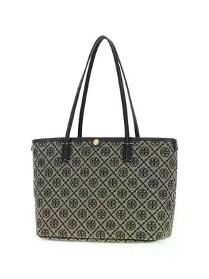 Tory Burch All-over Logo Zipped Tote Bag - Blue