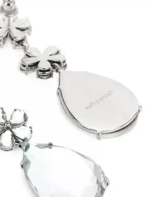 SELF-PORTRAIT Crystal Flower Tiered Earrings