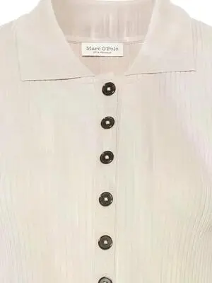 Marc O'polo Ribbed Knit Polo Top - Neutrals