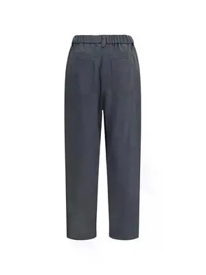 Brunello Cucinelli Pleated Elasticated-waist Trousers - Grey