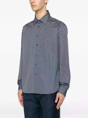 FERRAGAMO Geometric-print Long-sleeve Shirt