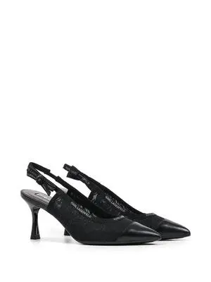 Karl Lagerfeld Lace-panelled Slingback Pumps