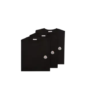 Moncler Logo Patch Cotton T-shirt - Black