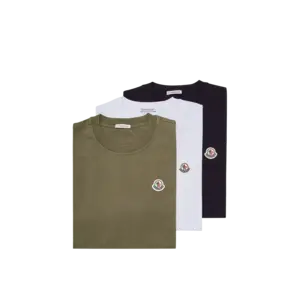 Moncler Logo Patch Cotton T-shirt - Multicolour