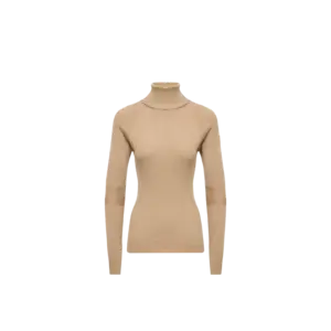 Moncler Wool Blend Ribbed Turtleneck Jumper - Beige
