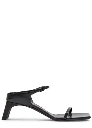 Calvin Klein Grained Leather Mules - Black