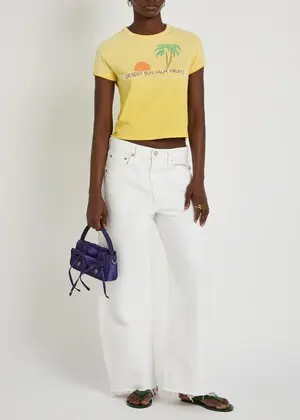 MOTHER The Itty Bitty Ringer Printed Cotton T-shirt