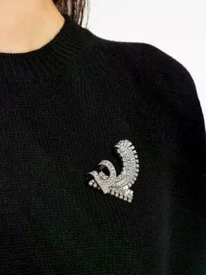 FERRAGAMO Gancini Crystal Embellished Brooch