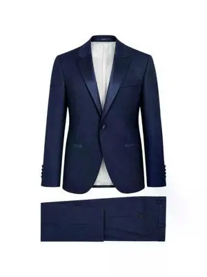 PAOLONI Jacquard-woven Peak-lapel Suit