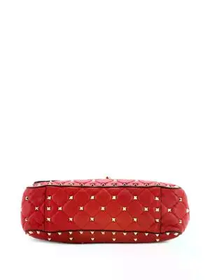 Valentino Garavani Rockstud Spike Flap Quilted Leather Medium Crossbody Bag - Red
