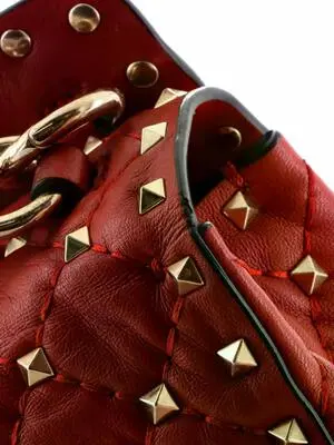 Valentino Garavani Rockstud Spike Flap Quilted Leather Medium Crossbody Bag - Red