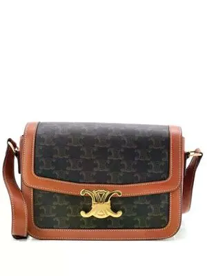 Celine Triomphe Coated Canvas Medium Shoulder Bag