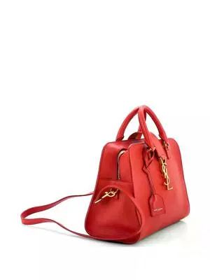 Saint Laurent Monogram Cabas Leather Baby Satchel - Red