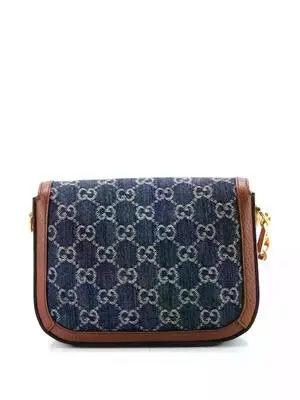 Gucci Horsebit 1955 Gg Denim Mini Shoulder Bag - Blue