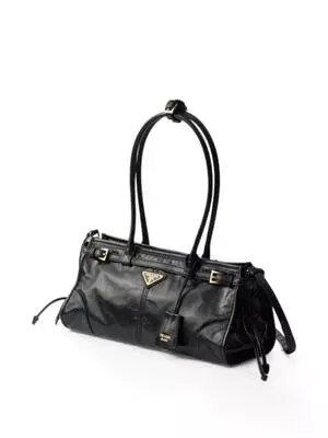 Prada Bonnie Medium Leather Handbag - Black