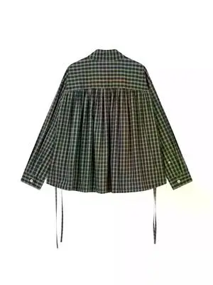 STUDIO TOMBOY Checkered Shirt With Gathered Detailing