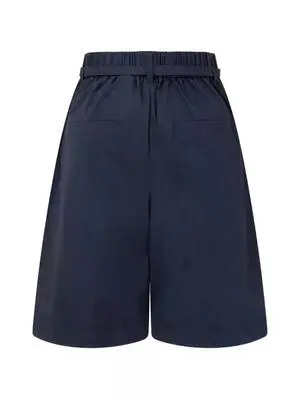 STUDIO TOMBOY Belted Pleated Knee-length Tailored Shorts - Blue
