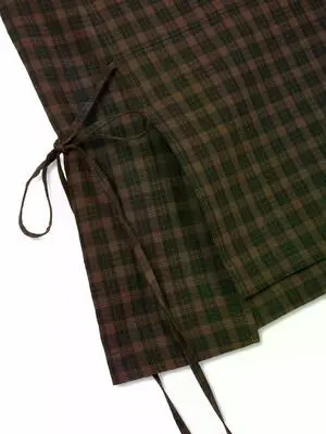 STUDIO TOMBOY Check-pattern Sleeveless Blouse With Side Ties - Brown