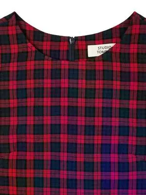 STUDIO TOMBOY Sleeveless Checkered Side-tie Blouse