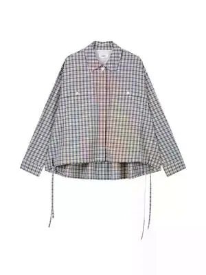 STUDIO TOMBOY Check-pattern Drawstring-hem Shirt