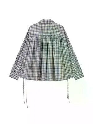 STUDIO TOMBOY Check-pattern Drawstring-hem Shirt