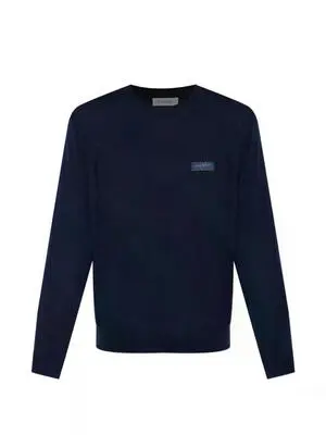 Givenchy Navy Wool Crew Neck Sweater - Blue
