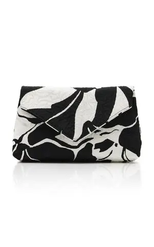 Dries Van Noten Printed Cotton-blend Envelope Clutch - Black