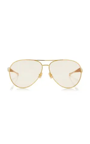 Bottega Veneta Bottega Veneta Sardine Aviator Sunglasses Brown