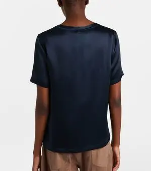 Max Mara Satin T-shirt - Blue