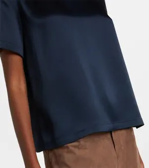 Max Mara Satin T-shirt - Blue