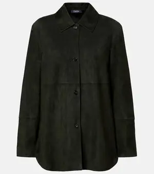 Max Mara Suede Collared Jacket - Green