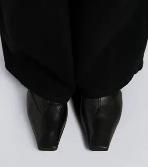 Khaite Nevada Leather Ankle Boots