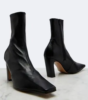 Khaite Nevada Leather Ankle Boots