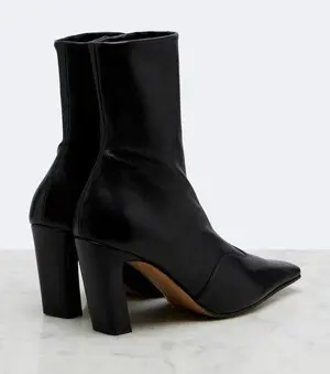 Khaite Nevada Leather Ankle Boots - Black
