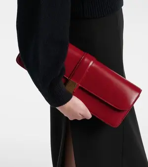 Khaite Blake Leather Clutch - Red