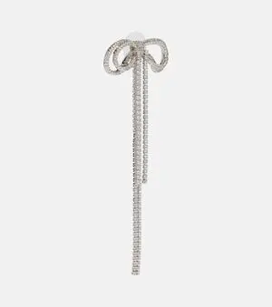 SELF-PORTRAIT Bow Crystal-embellished Drop Earrings